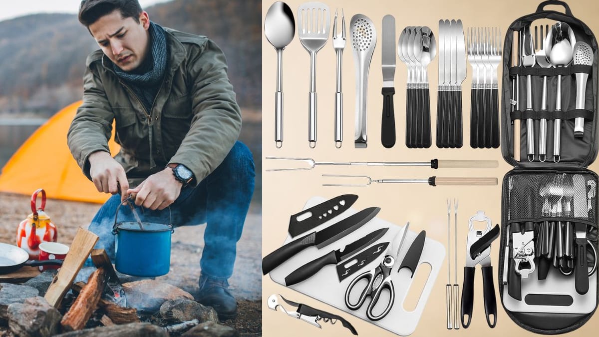 Camping Utensils: Freehiker Portable Camping Kitchen Utensil Set - 27 ...